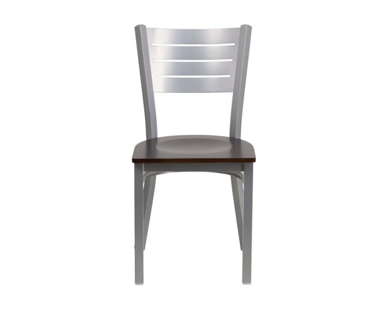 Silver Slat Back Metal Chair | Custom Restaurant and Hospitality ...